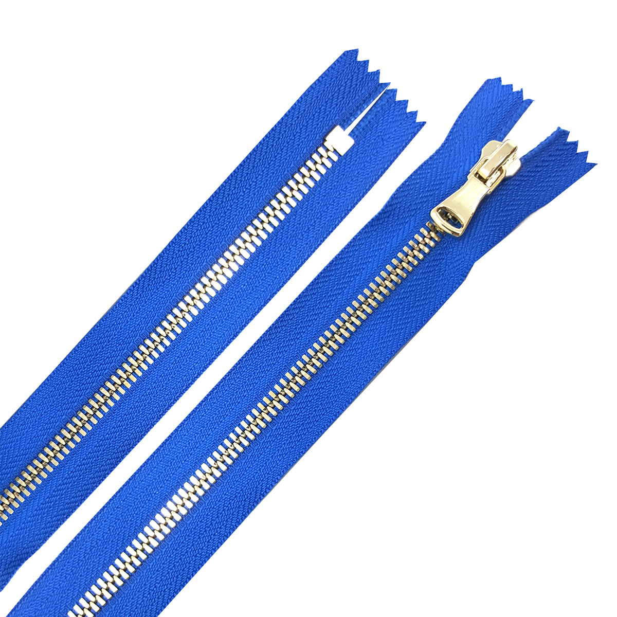 Glossy 5mm One-Way closed Bottom Zipper, Royal/Brass 7 Inch Length ...