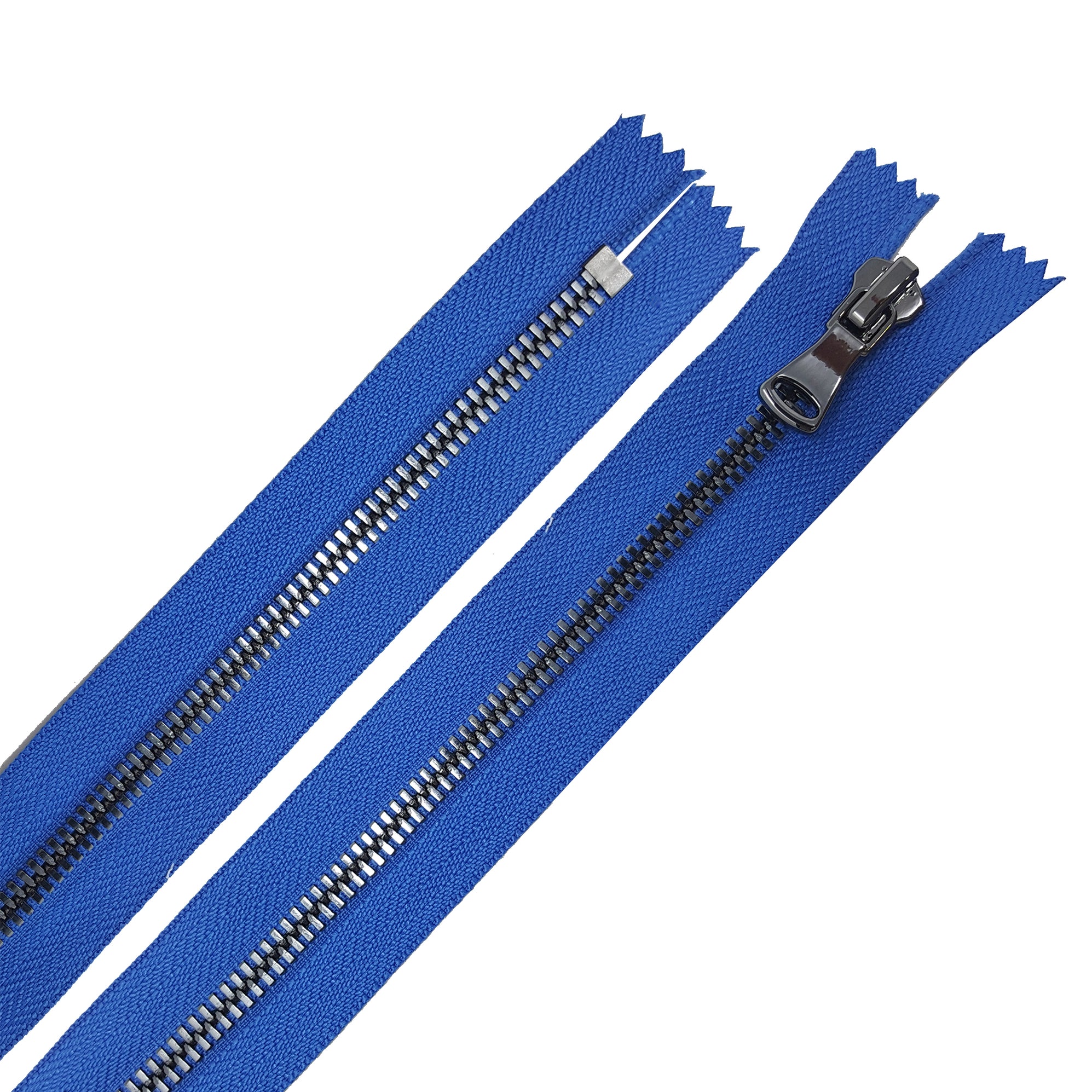 Glossy 5mm Closed Bottom Zipper, Royal/Gun Metal |7 Inch Length ...
