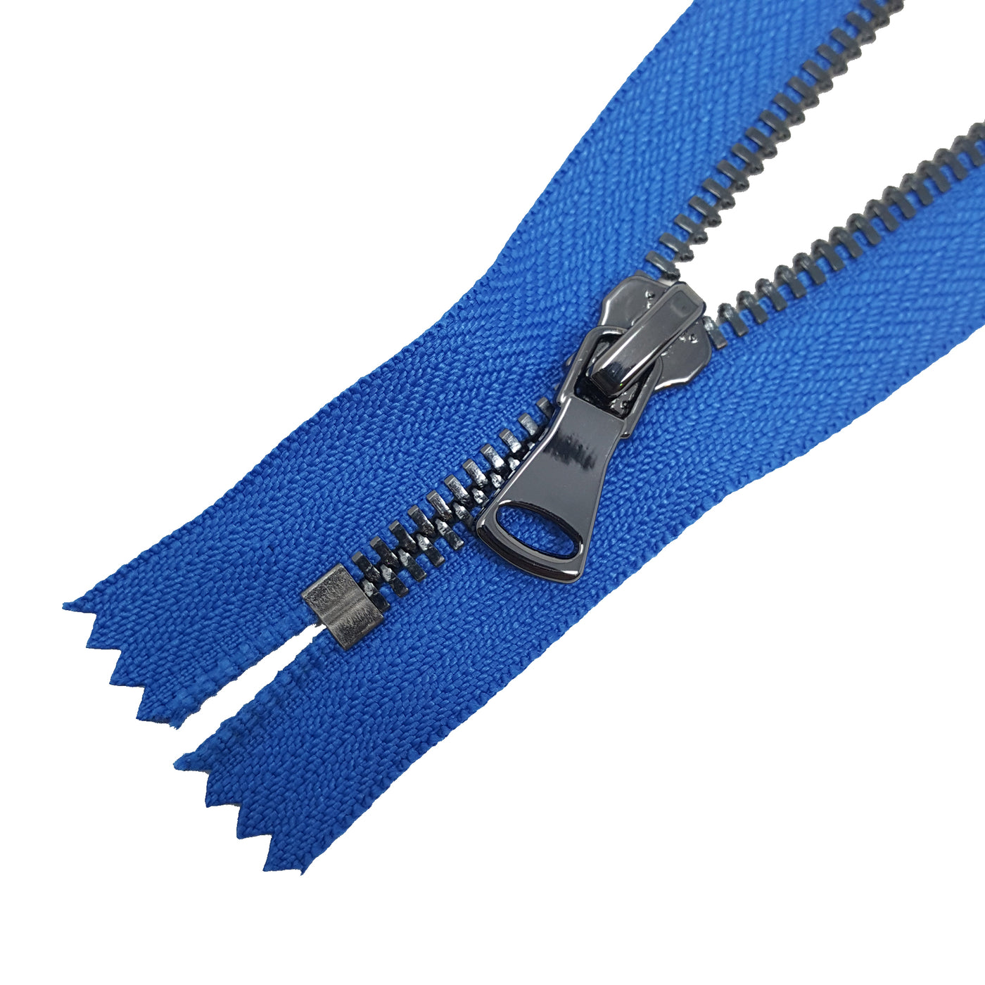 Glossy 5mm Closed Bottom Zipper, Royal/Gun Metal |7 Inch Length ...
