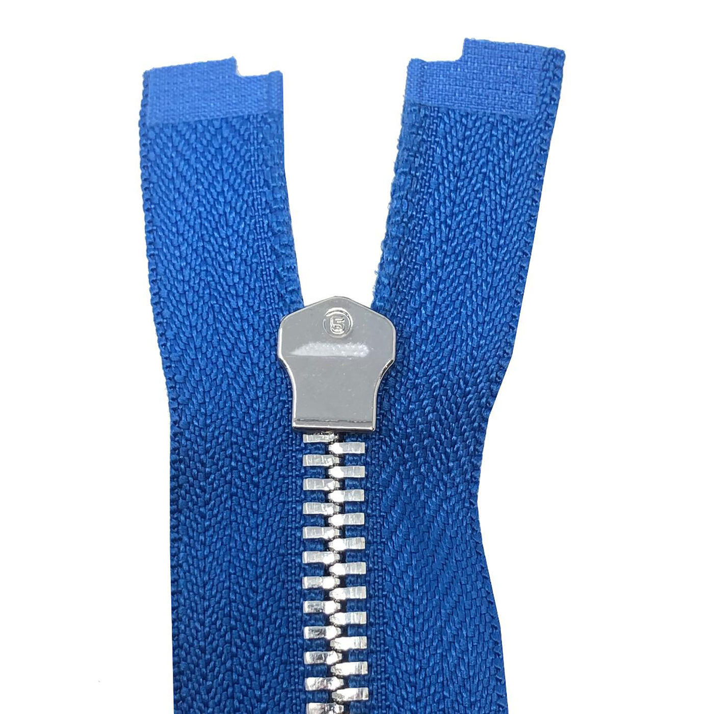 Glossy 5mm Closed Bottom Zipper, Royal/Nickel |7 Inch Length — ZipUpZipper