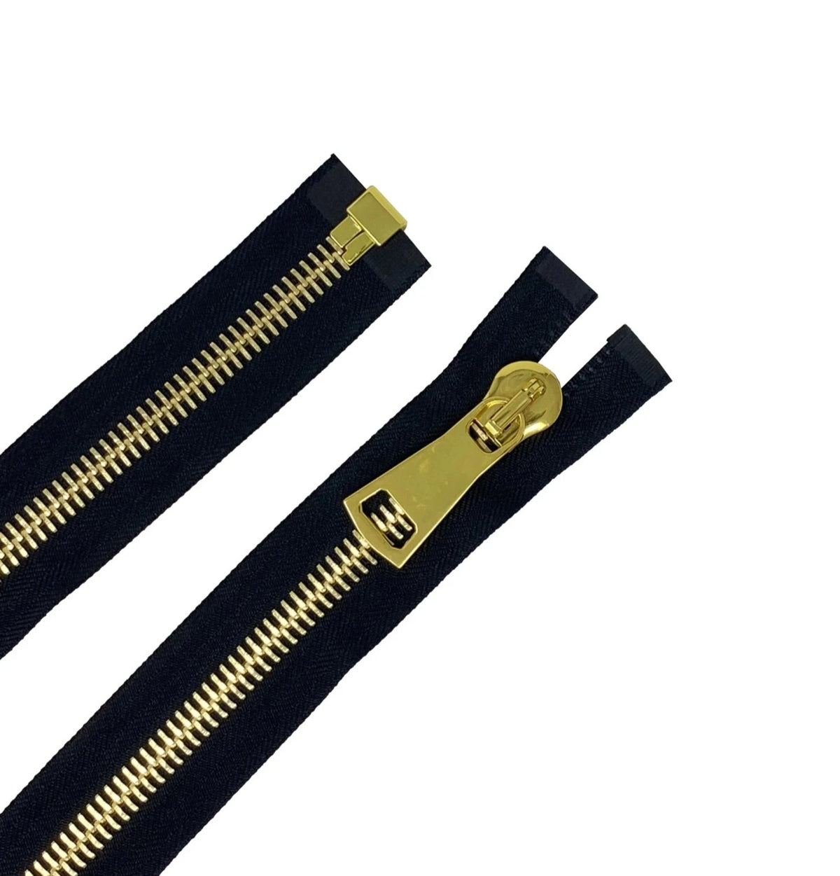 Zip Up Glossy 15MM One-Way Separating Open Bottom Zipper Black Tape Go ...