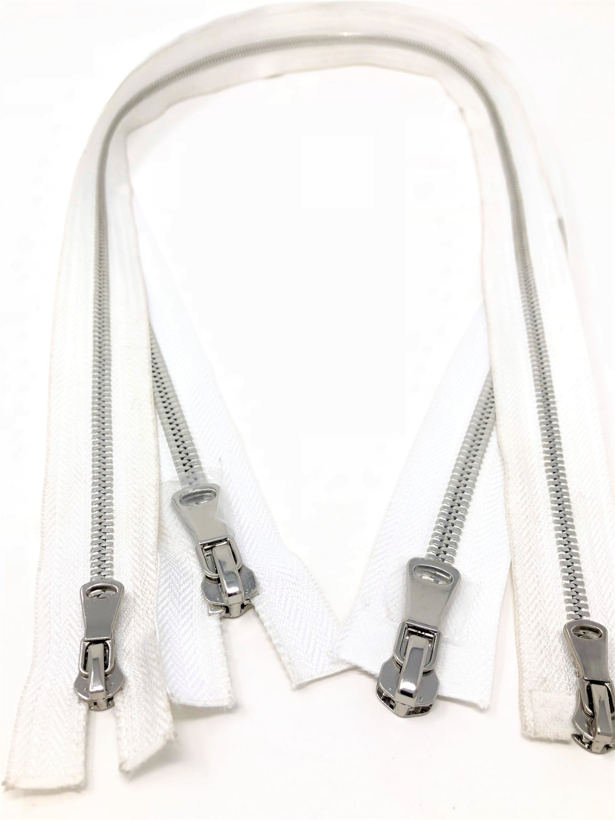 Wholesale White Glossy Silver Two-Way Separating Zipper in 5MM or 8MM ...