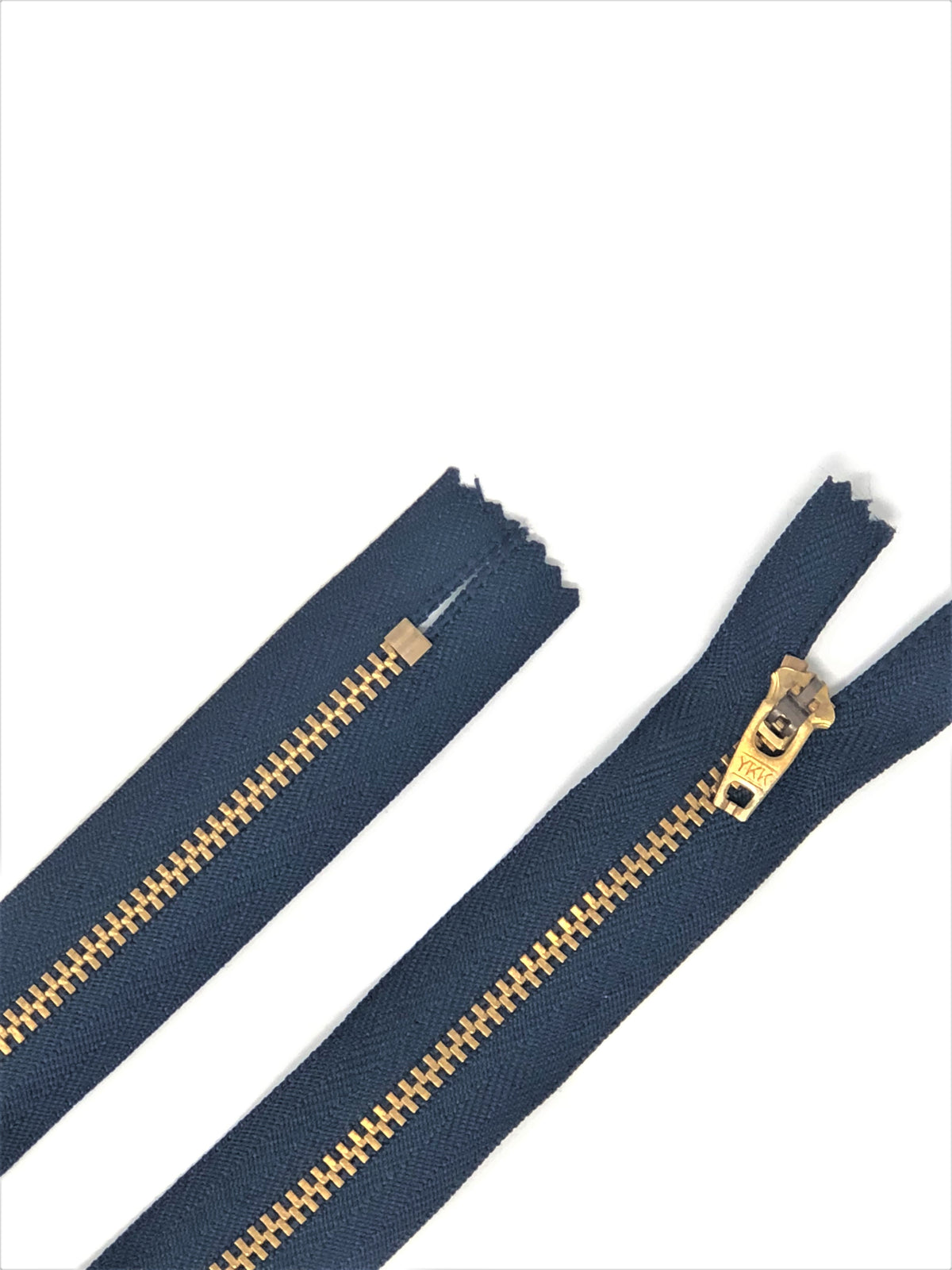 YKK Metal 4.5mm Navy Brass Zipper – 4-9 Inches — ZipUpZipper
