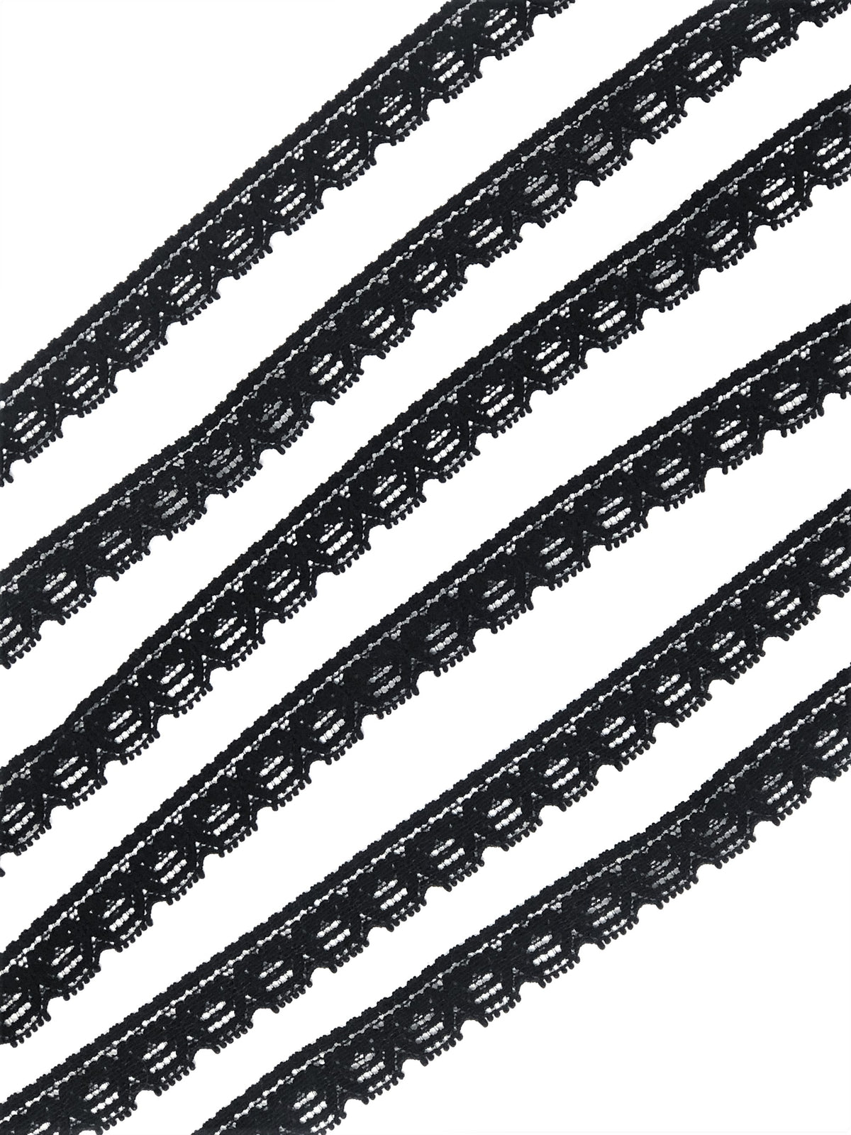 Black Floral Lace Trim - 1/2" Wide by Yard — ZipUpZipper